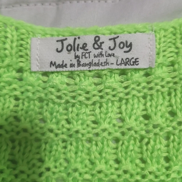 Jolie & Joy by FCT With Love | Tops | Jolie Joy Knit Crochet Neon Green ...